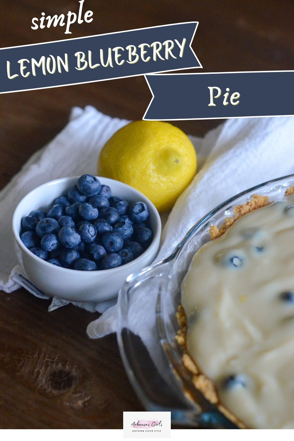 The Best Creamy Blueberry Lemon Pie - Arkansas Girls