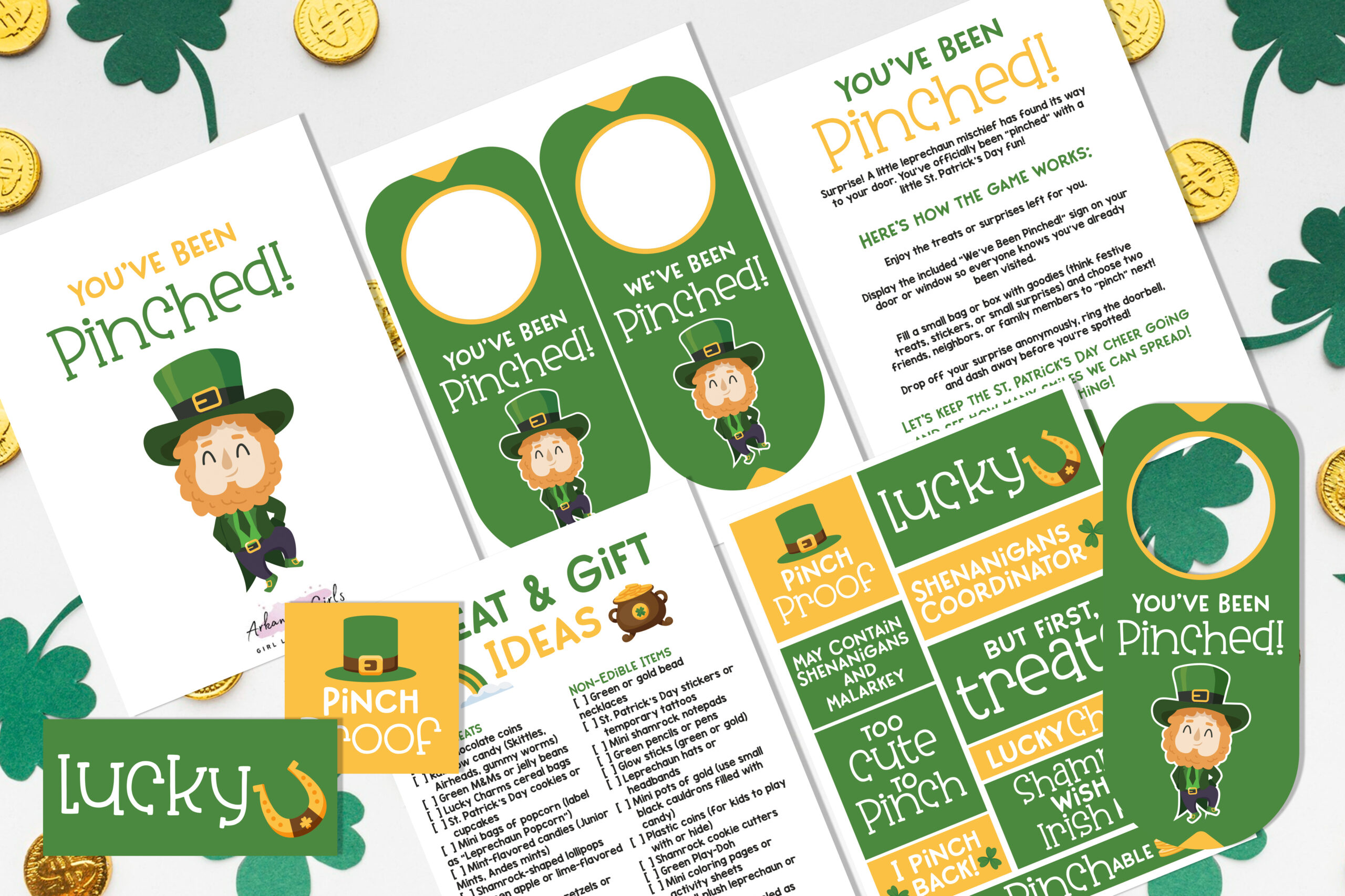 Free St. Patrick's Day Gift Basket Printables (You've Been Pinched)